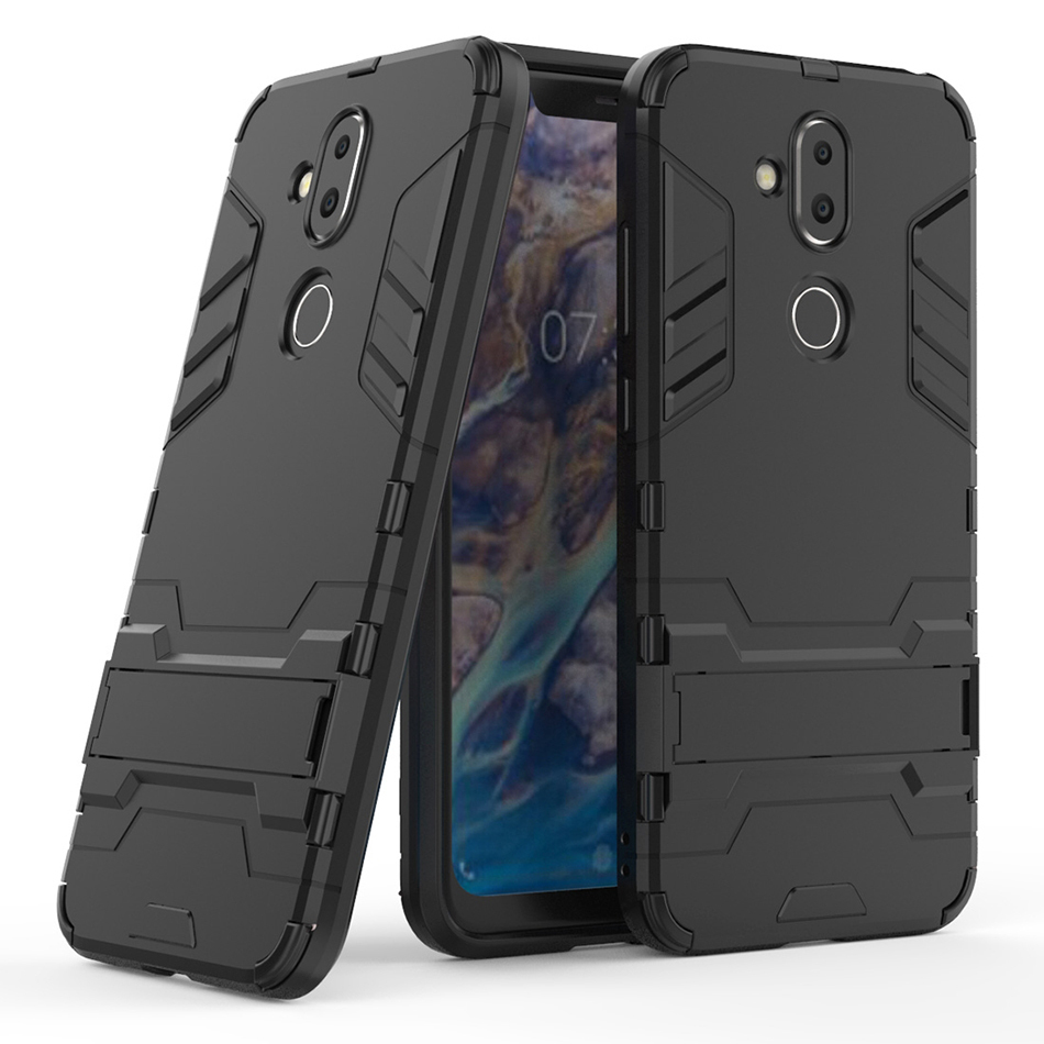 Slim Armour Tough Shockproof Case for Nokia 8.1 (Black)